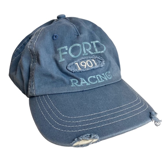Ford | Accessories | Ford Racing Cap 91 Distressed Blue Embroidered One ...